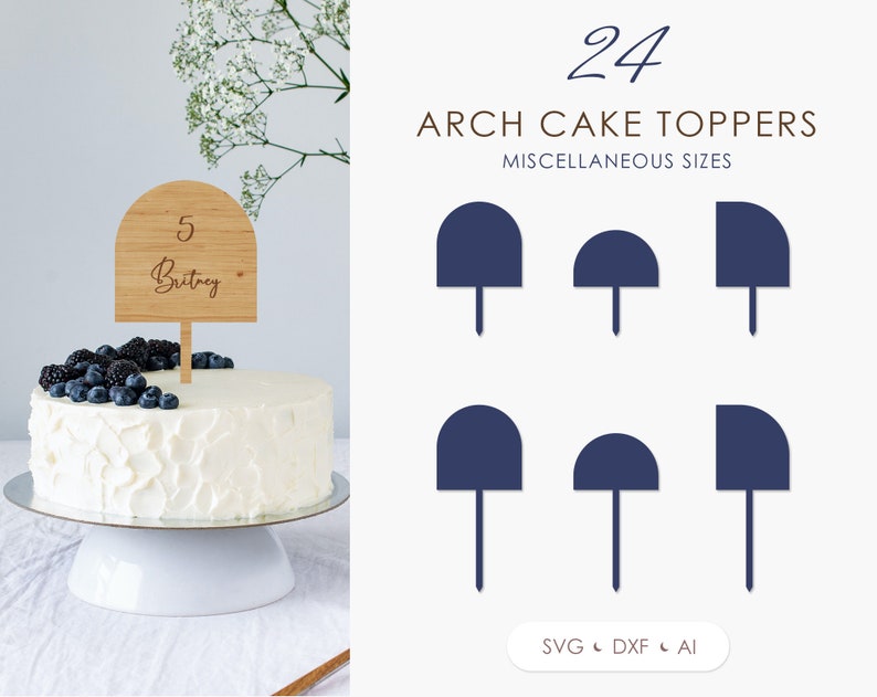 Arch Cake Toppers Svg, Wedding Cake Toppers Laser Cut Files, Rustic ...