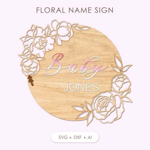 Baby Name Sign SVG Bundle. Laser Cut File for Glowforge Set - Etsy