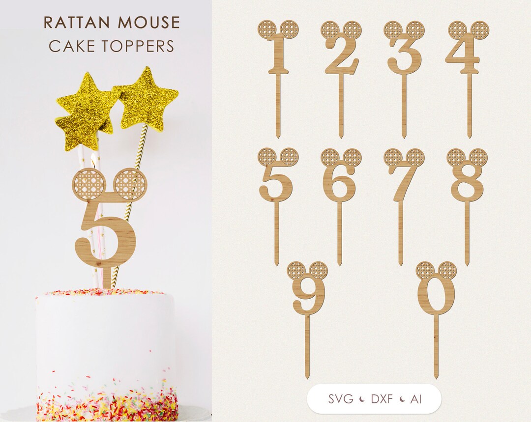 Mouse Ears Cake Toppers Svg, Mickey Birthday Svg, Minnie Cake Toppers ...