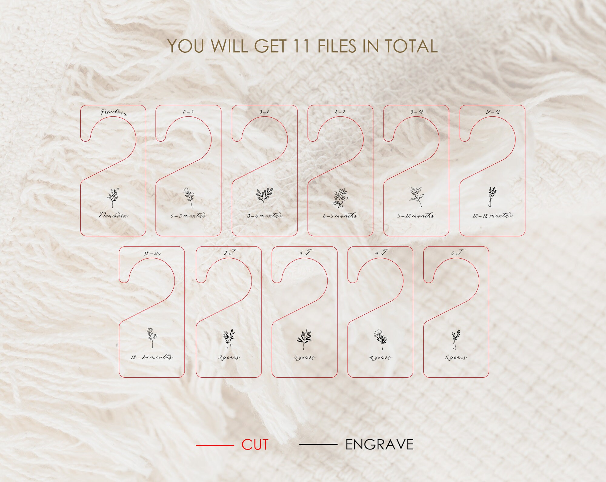 Baby Closet Dividers Svg, Boho Nursery Closet Dividers, Floral Dividers ...