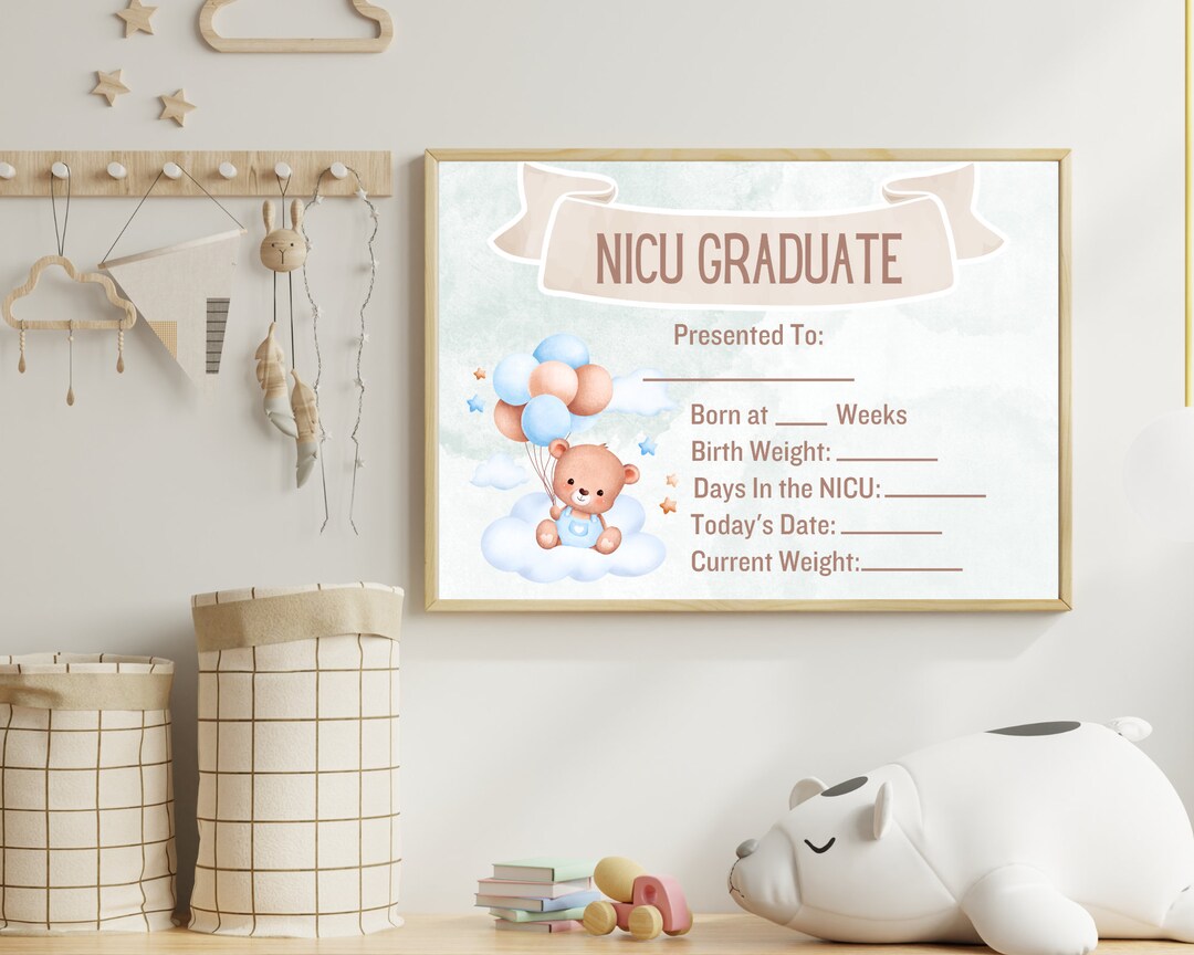 NICU Graduation Certificate, Preemie Baby Gift (printable) - Etsy