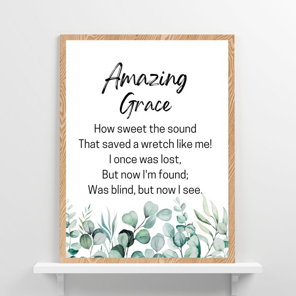 Amazing Grace Printable - Etsy