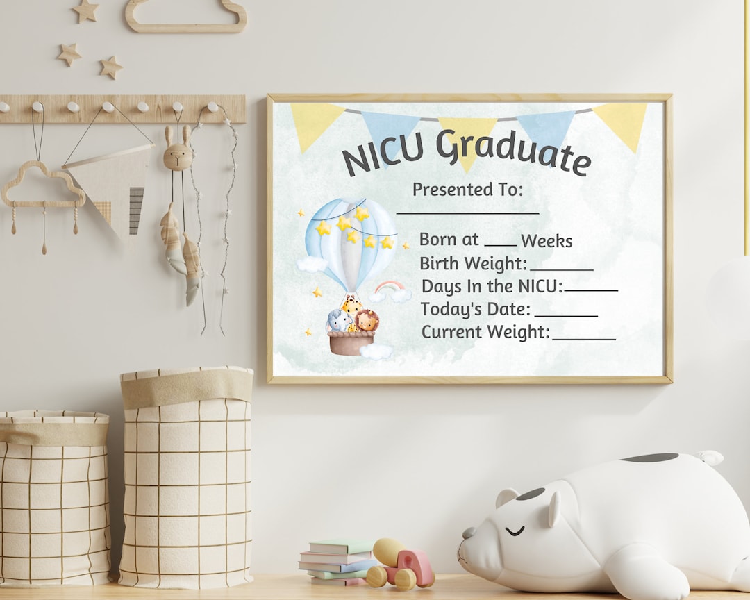 NICU Graduation Certificate Printable, NICU Mom Gift, Preemie Baby Gift ...