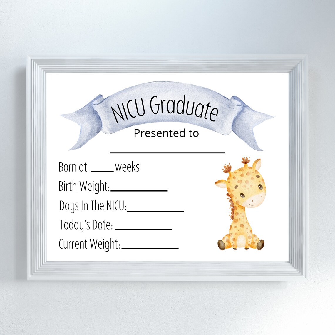Printable NICU Graduation Certificate | Preemie Milestone Keepsake ...