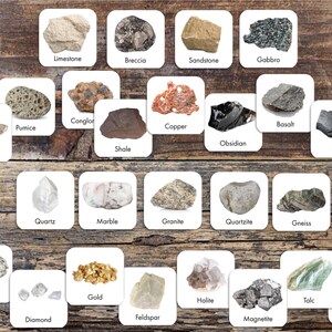 Rocks and Minerals Printables - Rocks and Minerals Identification Cards ...