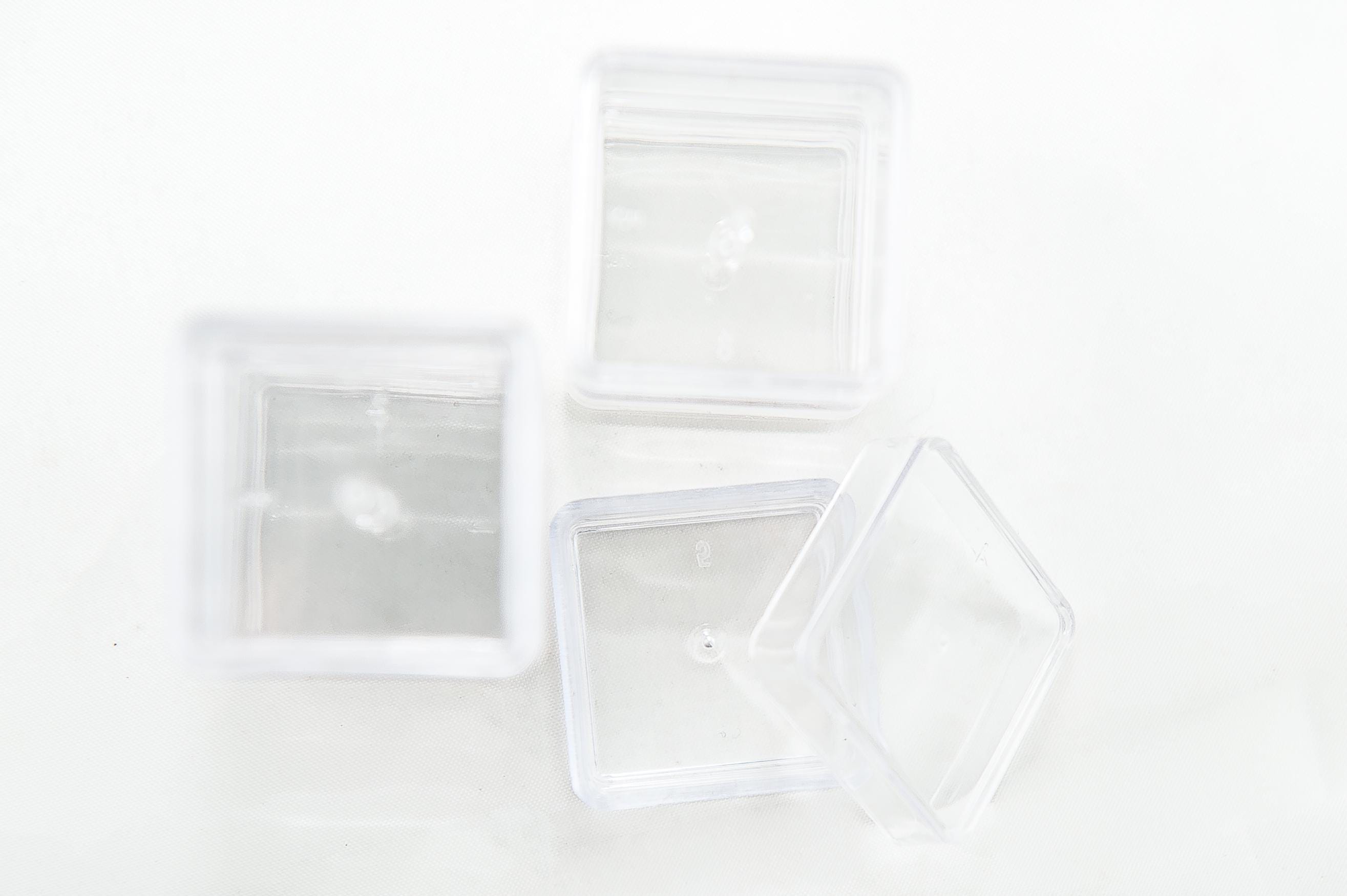 Clear Acrylic Containers, Square, 30x30x20mm, 6 Count, Tiny Storage ...