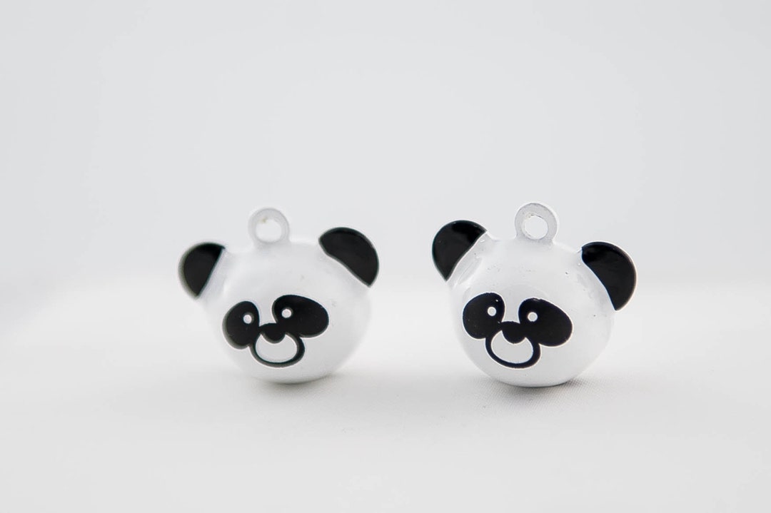 Cute Panda Head Bell With Clapper, Metal, 20x15mm, 2 Count - Etsy