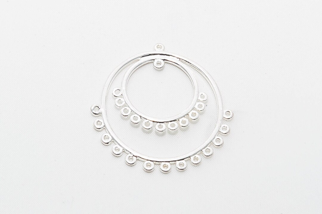 Silver Double Circle Drop With 26 Total Loops, 1 Count - Etsy