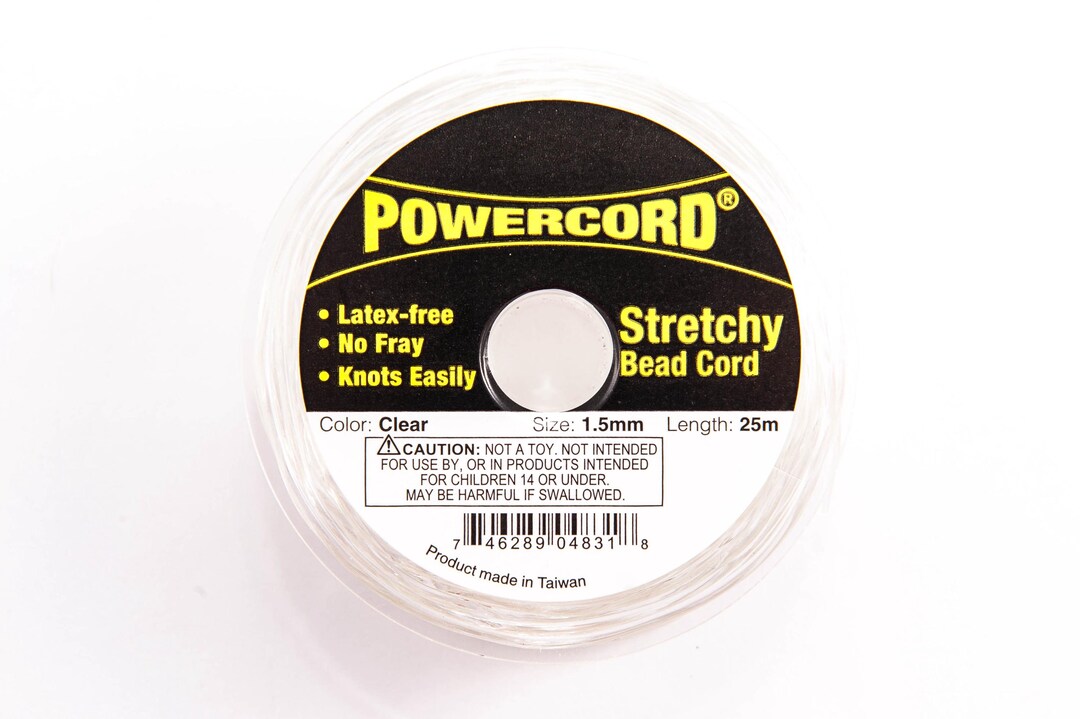 1.5mm Clear Elastic String, 25 Meters/82 Feet, Non-fraying, Stretchy ...