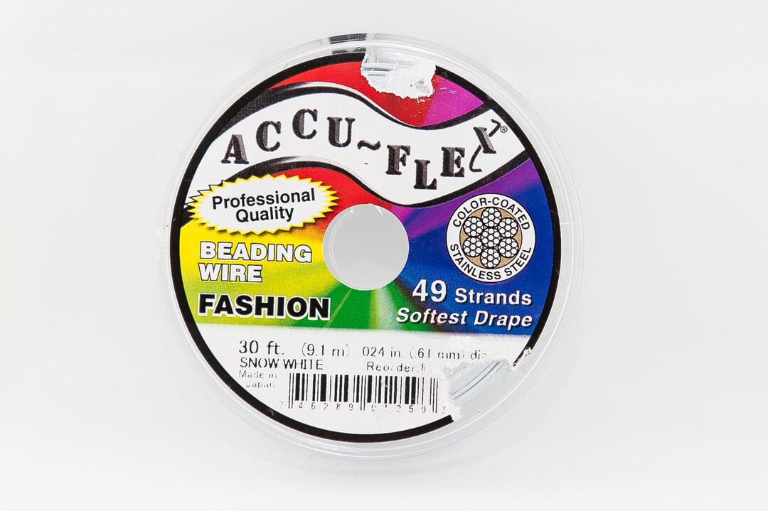 White Beading Wire, 30 Feet, 49-strands of Stainless Steel in ...