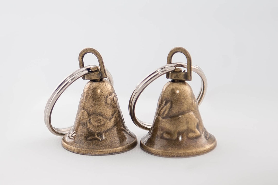 Brass Bells With Rabbit and Bird Design and Real Clapper, Metal ...