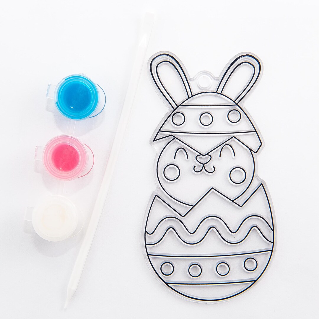 Easter DIY Suncatcher Craft Set, Bunny in Easter Egg Decor, Kids ...