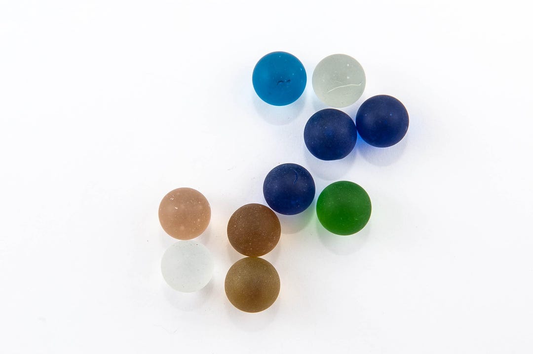 Beach Glass Marbles, Undrilled Component, 16mm Round, 9-10 Count, 16mm ...