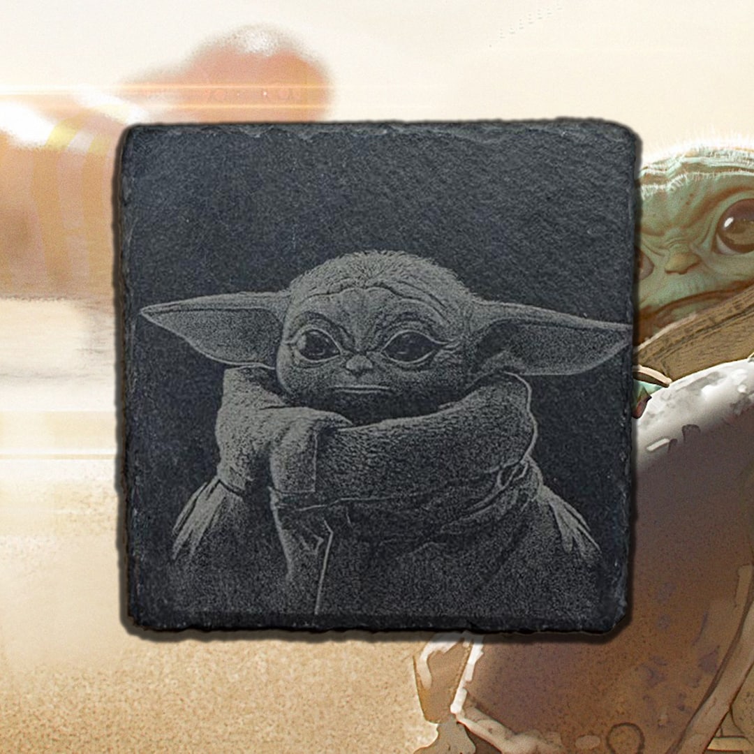 Grogu Coaster Square or Circle Slate Coaster - Etsy