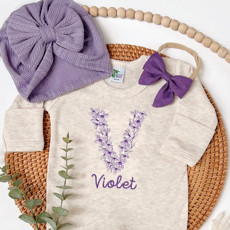 Purple Floral Baby Outfit - Etsy UK