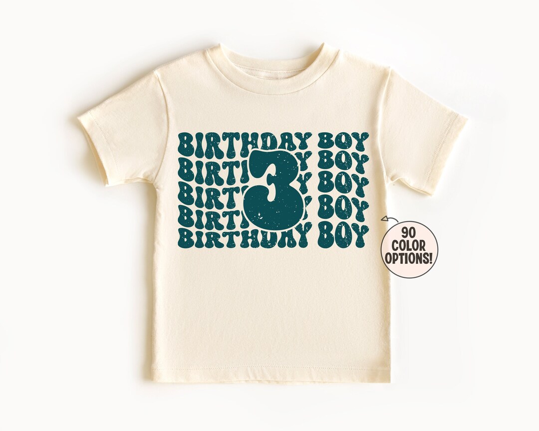 3rd Birthday Boy Shirt, Retro Birthday Shirt, Third Birthday Outfit, Boy Birthday Shirt, Retro ...