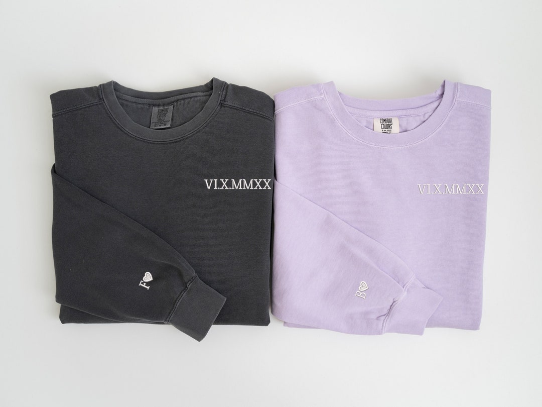 Comfort Colors® Custom Embroidered Roman Numeral Sweatshirt, Roman ...