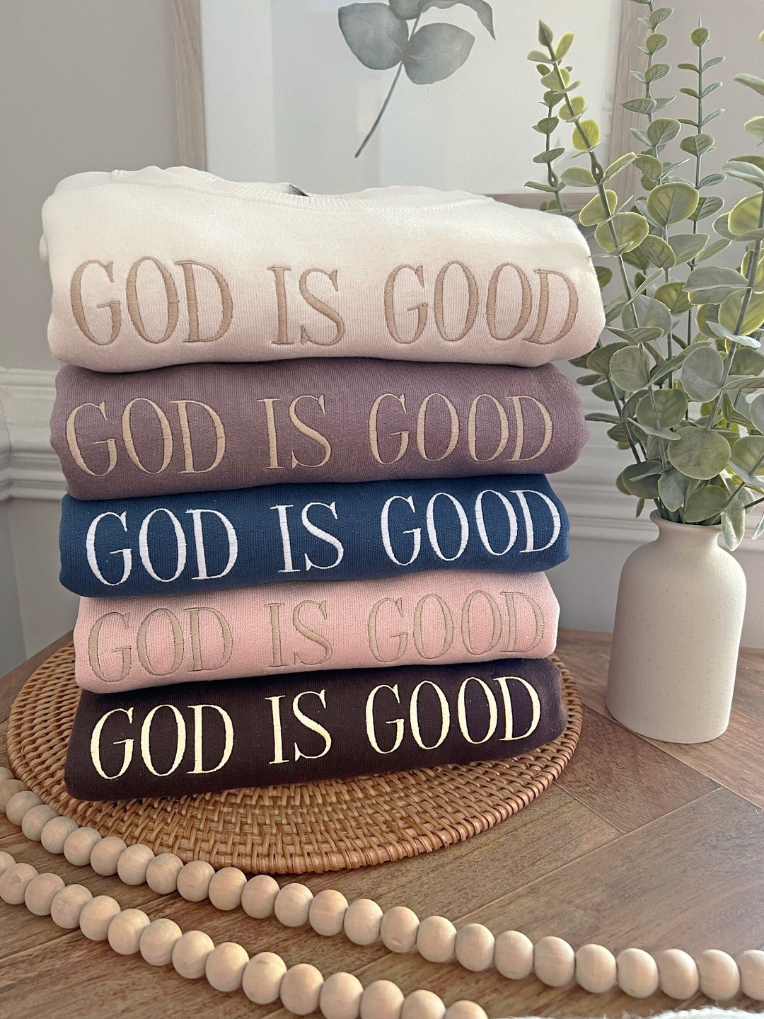God is Good Embroidered Sweatshirt, God is Good Sweatshirt, Christian ...
