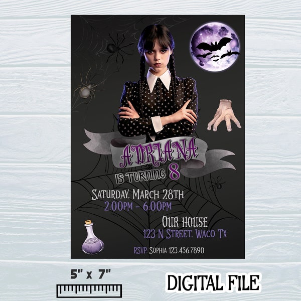 Wednesday Themed Invitation - Etsy