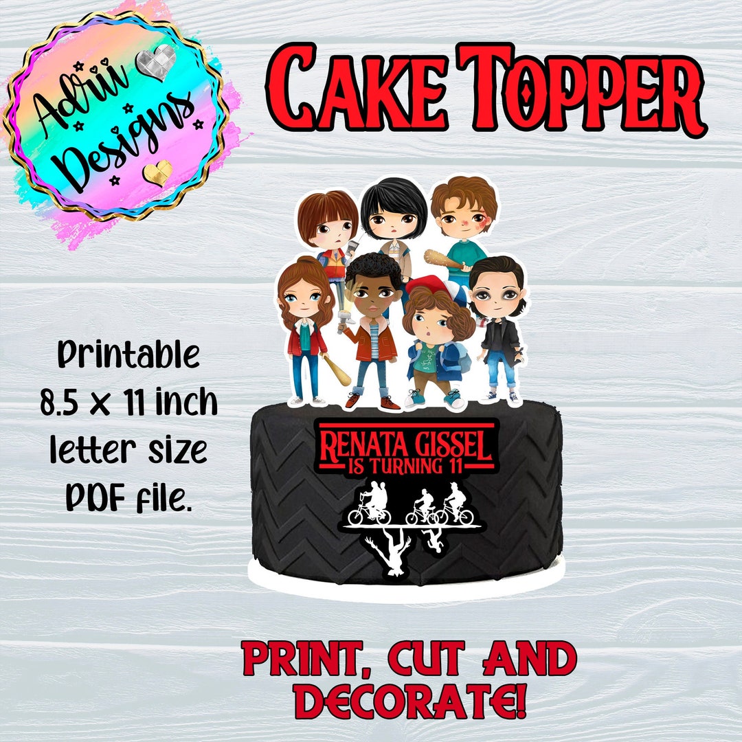 Birthday Cake Topper, Personalized Stranger Things Birthday Topper ...