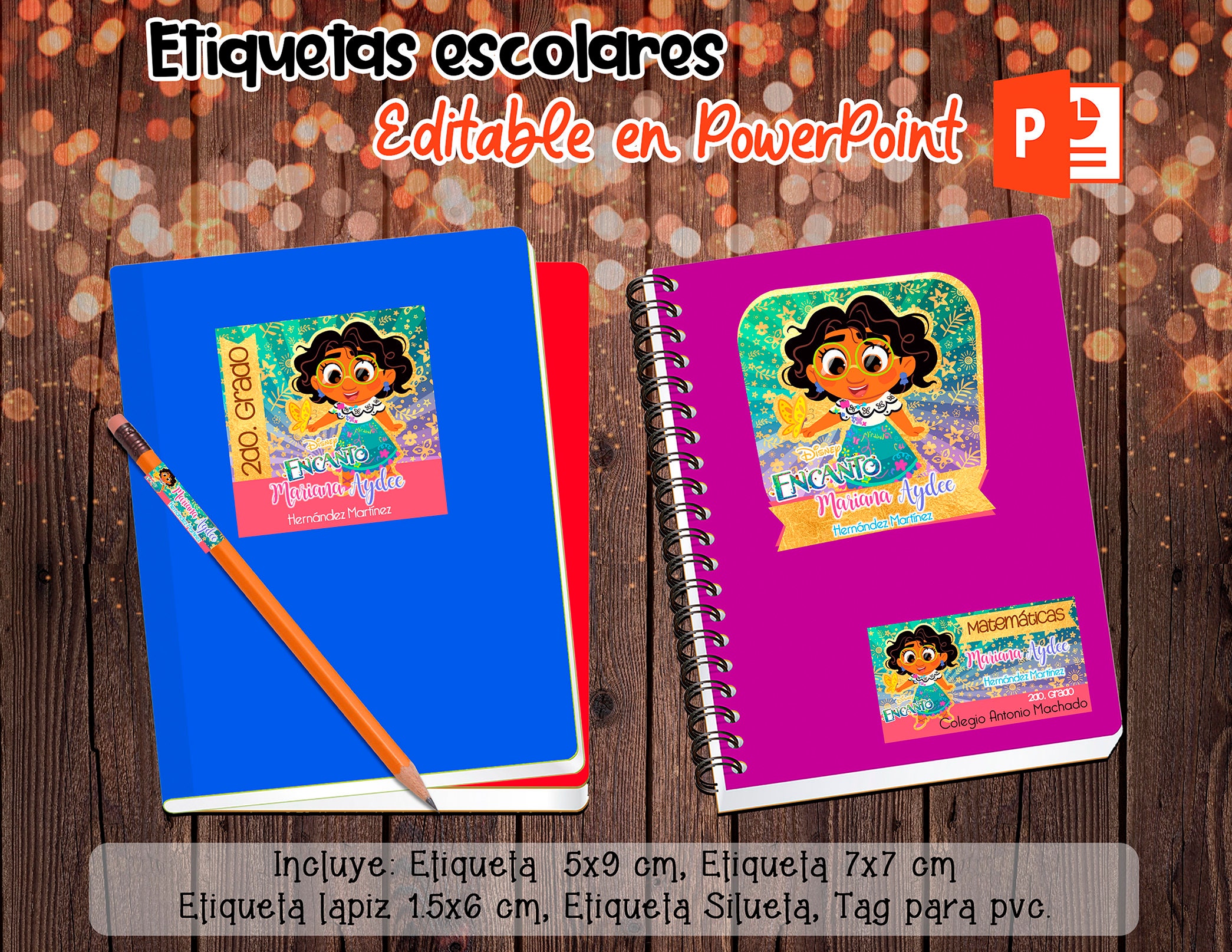 ETIQUETAS ESCOLARES editables en PowerPoint, etiquetas escolares ...