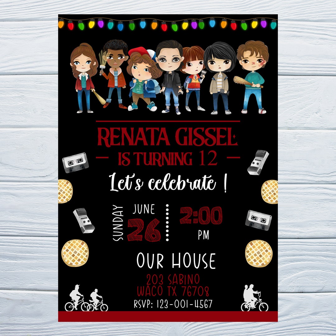STRANGER THINGS Themed Invitation 5x7"or 4x6" / PERSONALIZED for You ...