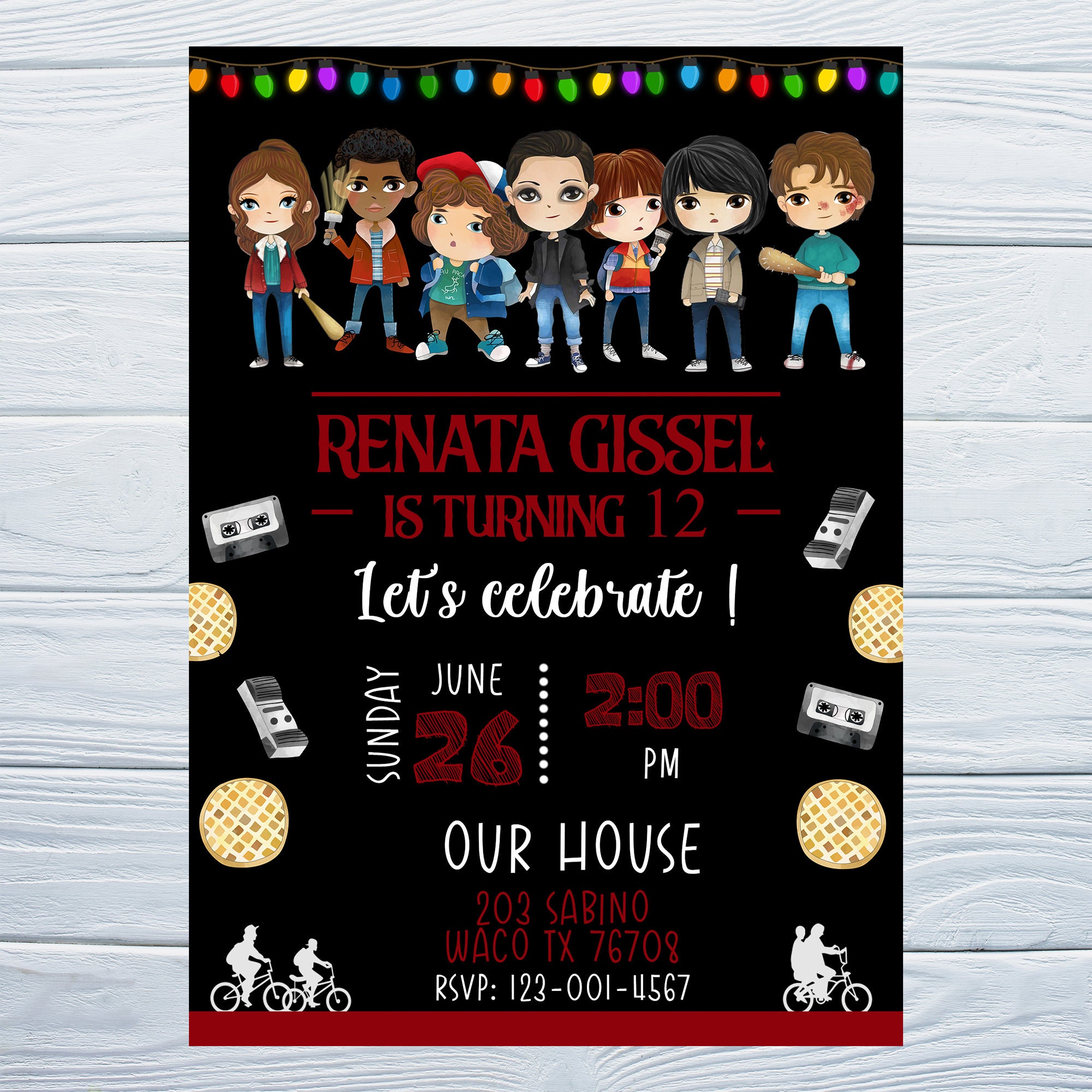STRANGER THINGS Themed Invitation 5x7"or 4x6" / PERSONALIZED for You ...