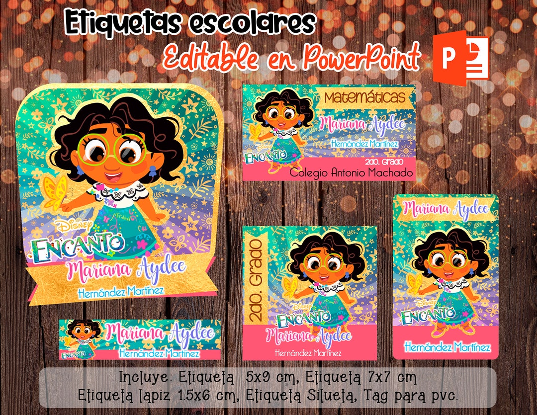 ETIQUETAS ESCOLARES editables en PowerPoint, etiquetas escolares ...