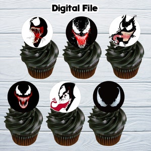 Venom CAKE TOPPER CUPCAKE, Digital File, Instant Download - Etsy