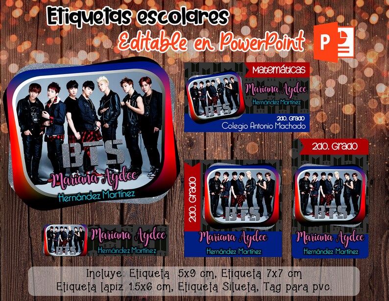 Editable Powerpoint School Labels, BTS School Labels for Printing ...