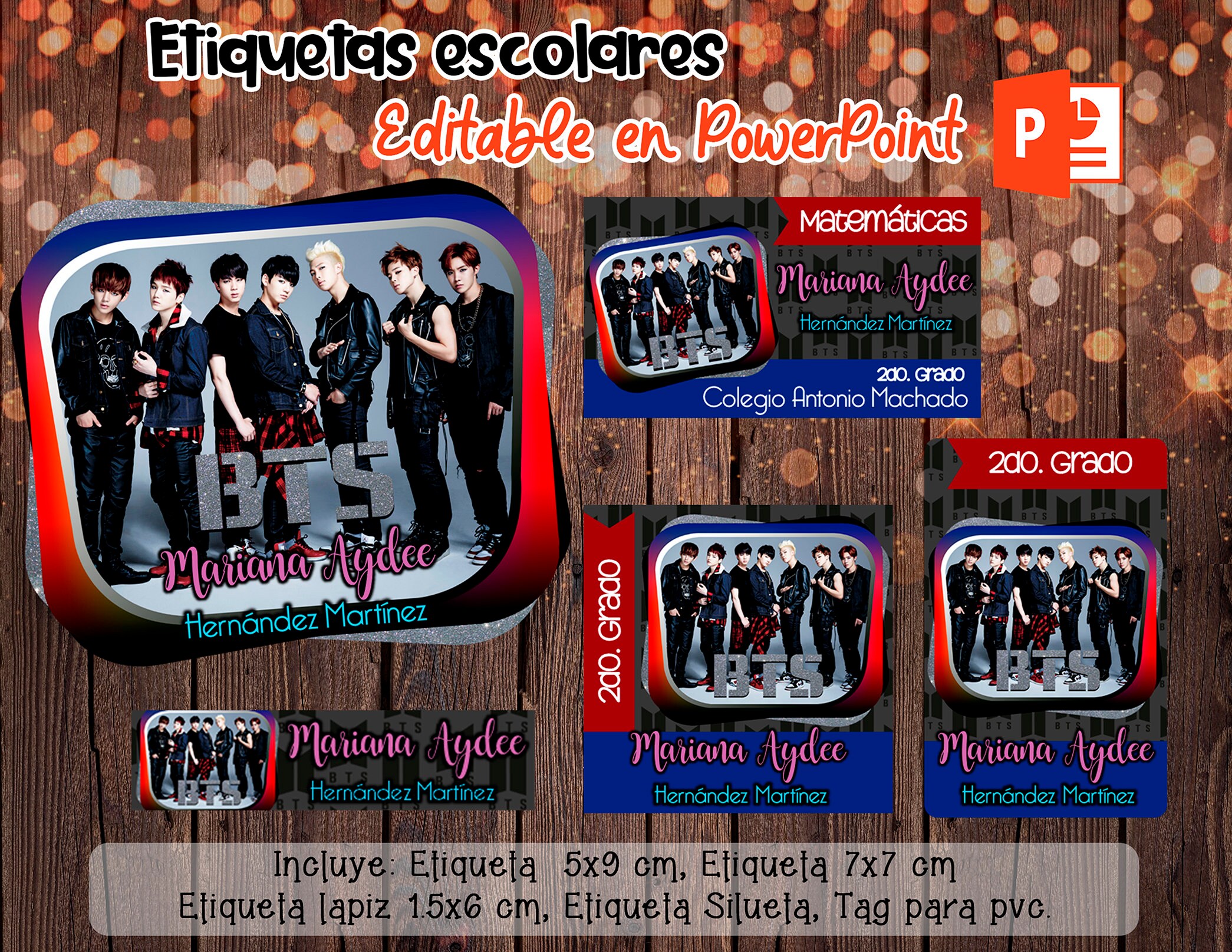 Editable Powerpoint School Labels, BTS School Labels for Printing ...