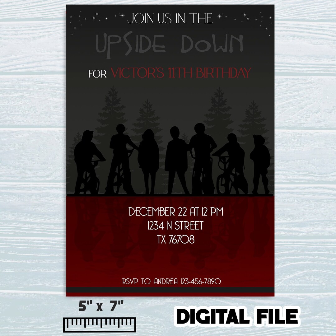 STRANGER Kids INVITATION Themed Invitation 5x7"or 4x6" / Personalized ...