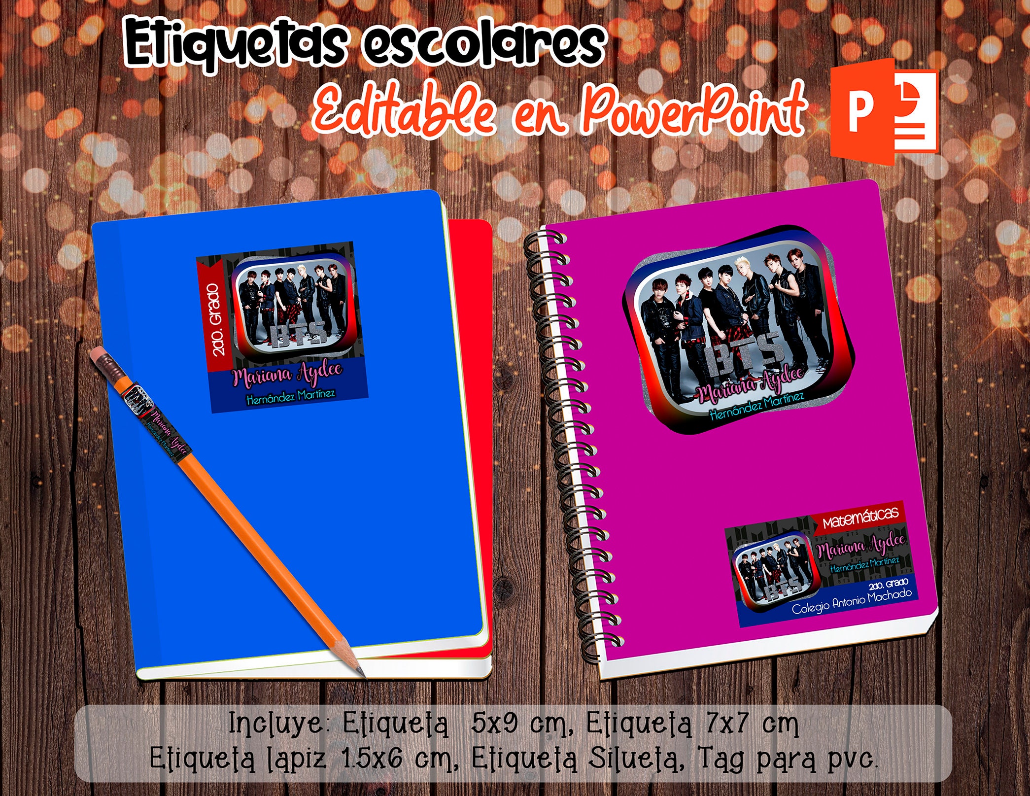 Editable Powerpoint School Labels, BTS School Labels for Printing ...