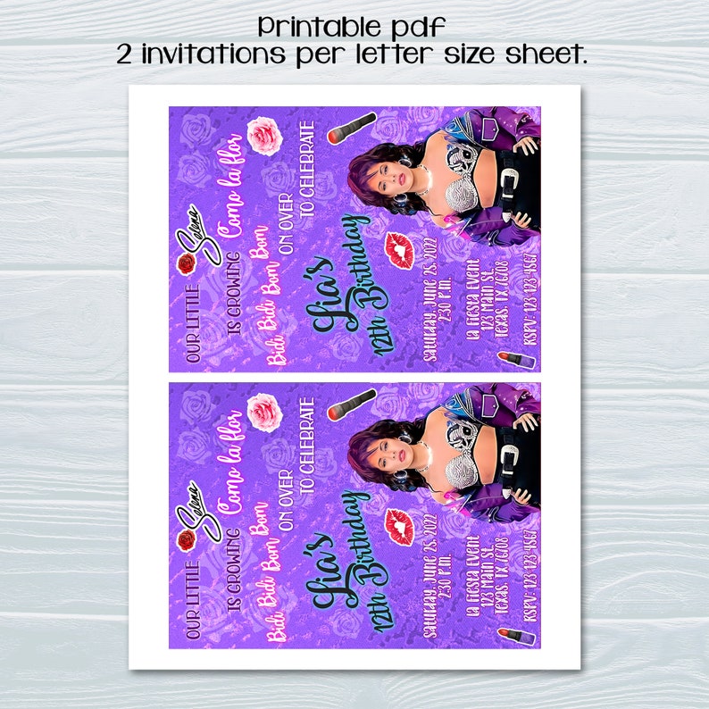 SELENA QUINTANILLA Themed Invitation / PERSONALIZED for You / Emailed ...