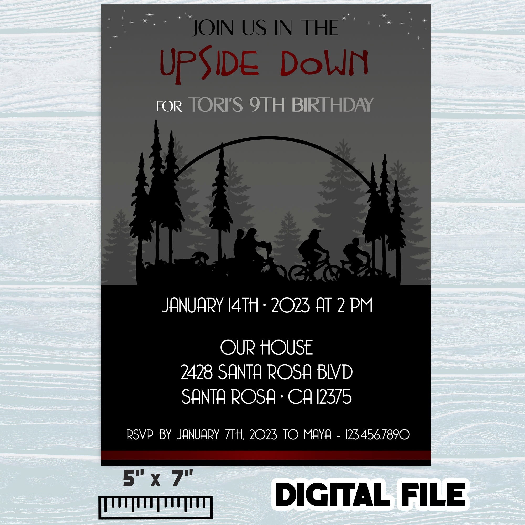 STRANGER INVITATION Themed Invitation 5x7" / Personalized for You ...