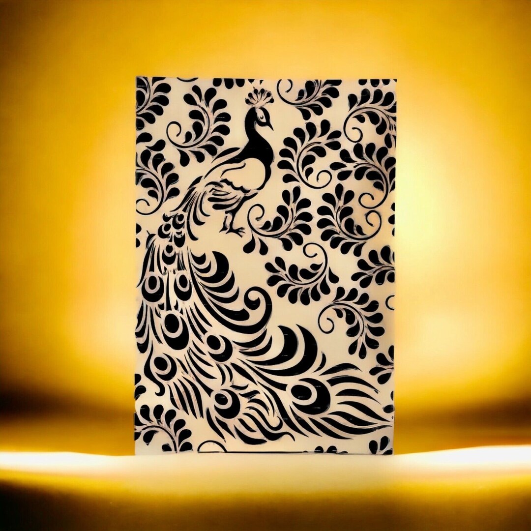 Peacock Stencil A4 No. 202 Paisley Wall Stencil Textile Stencil ...