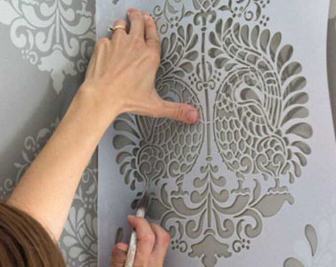 Stencil Vintage Shabby Chic XXL Pattern for DIY Decorative Wall Design ...