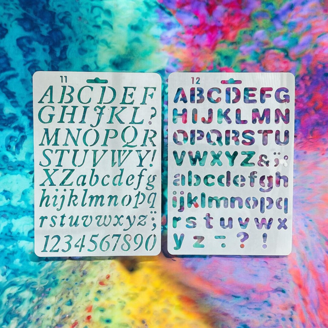 ABC Stencils Set of 2 Cursive and Block Letters No. 53 - Etsy