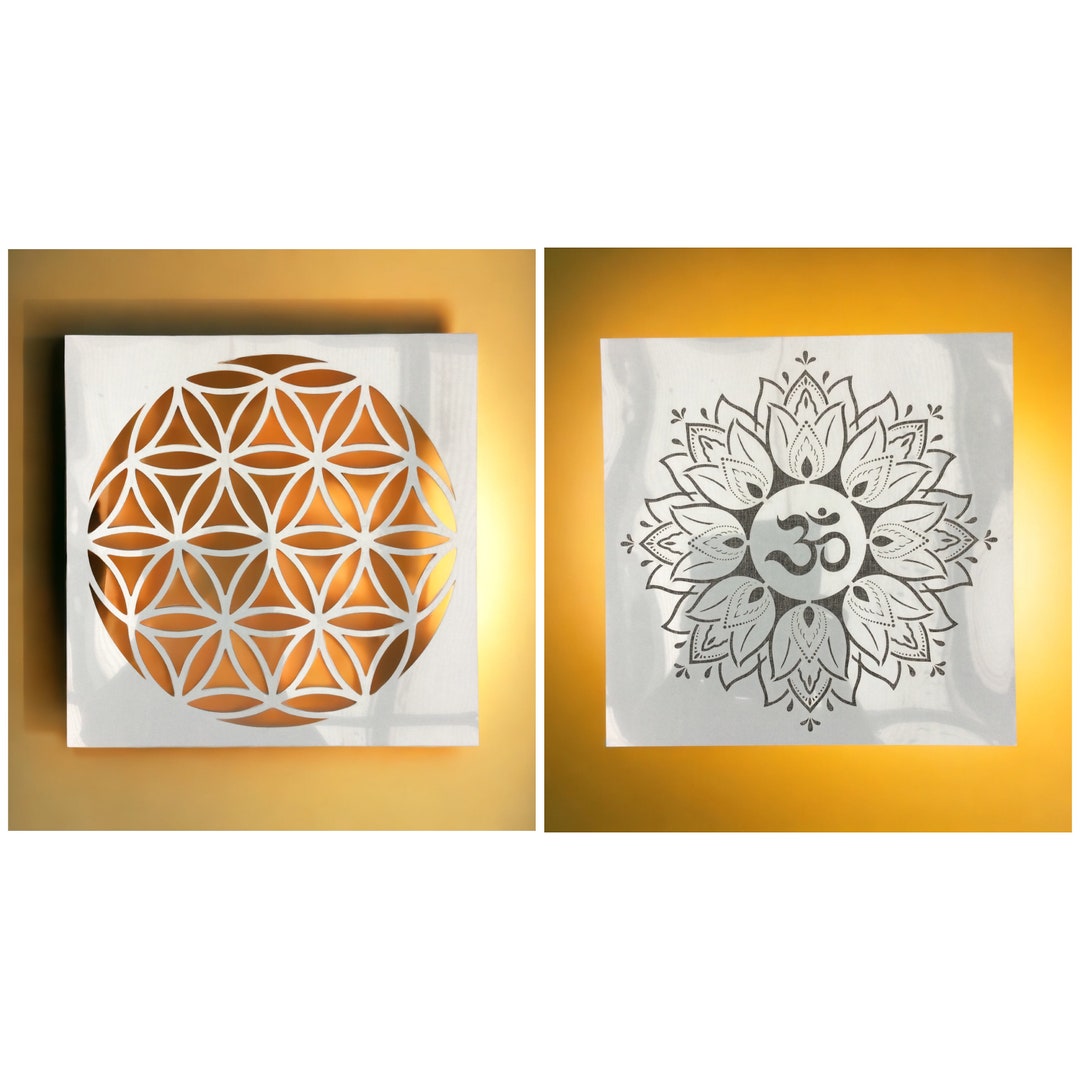 Sacred Geometry Stencils Om Flower of Life 2-piece Stencil Set XXL Set ...