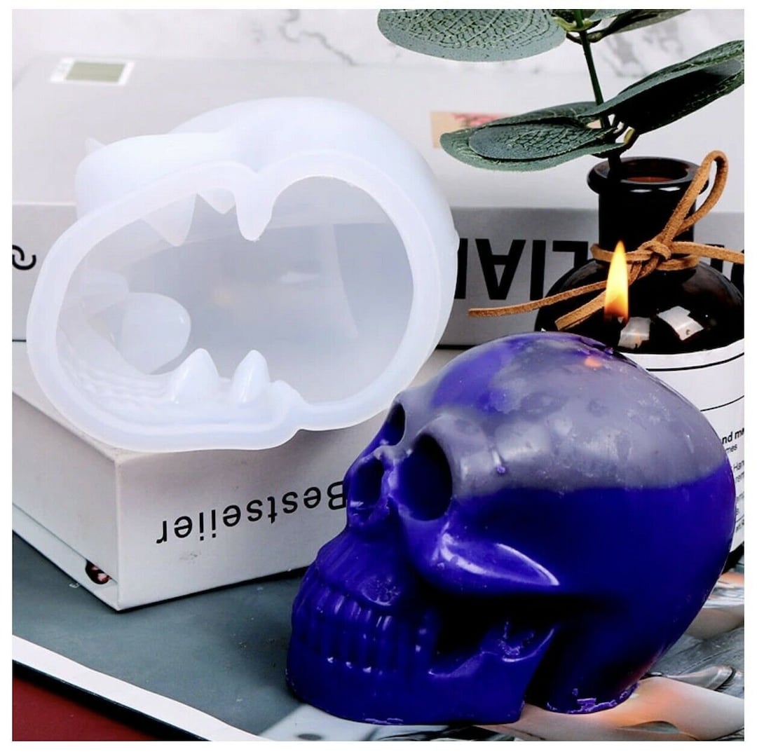 Epoxy Resin Silicone Mold Jesmonite Mold Large Skull Candle Making ...