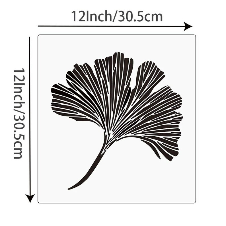 Stencil Gingko Pattern for DIY Decorative Wall Design Creative | Etsy