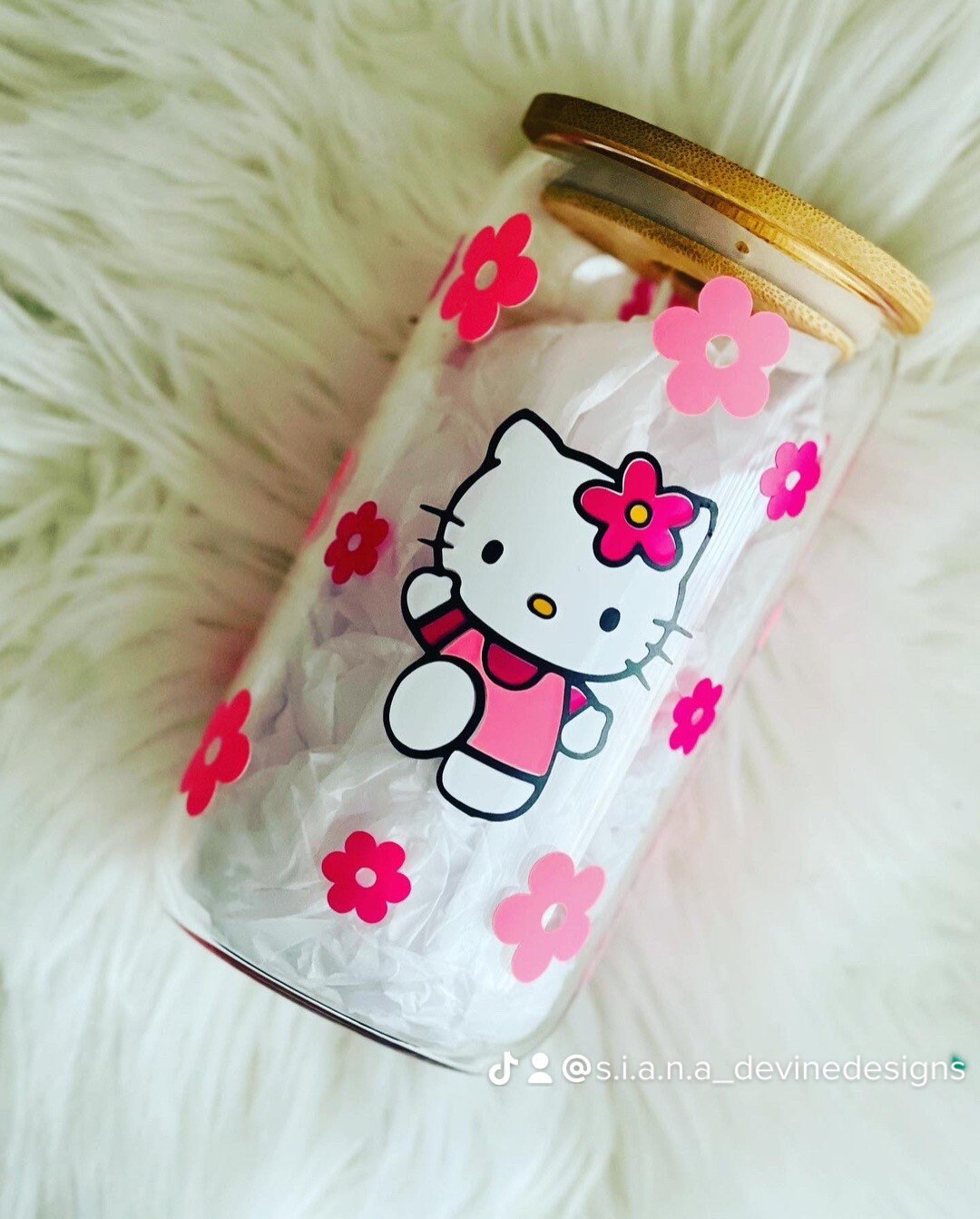 Hello Kitty Glass Cup - Etsy