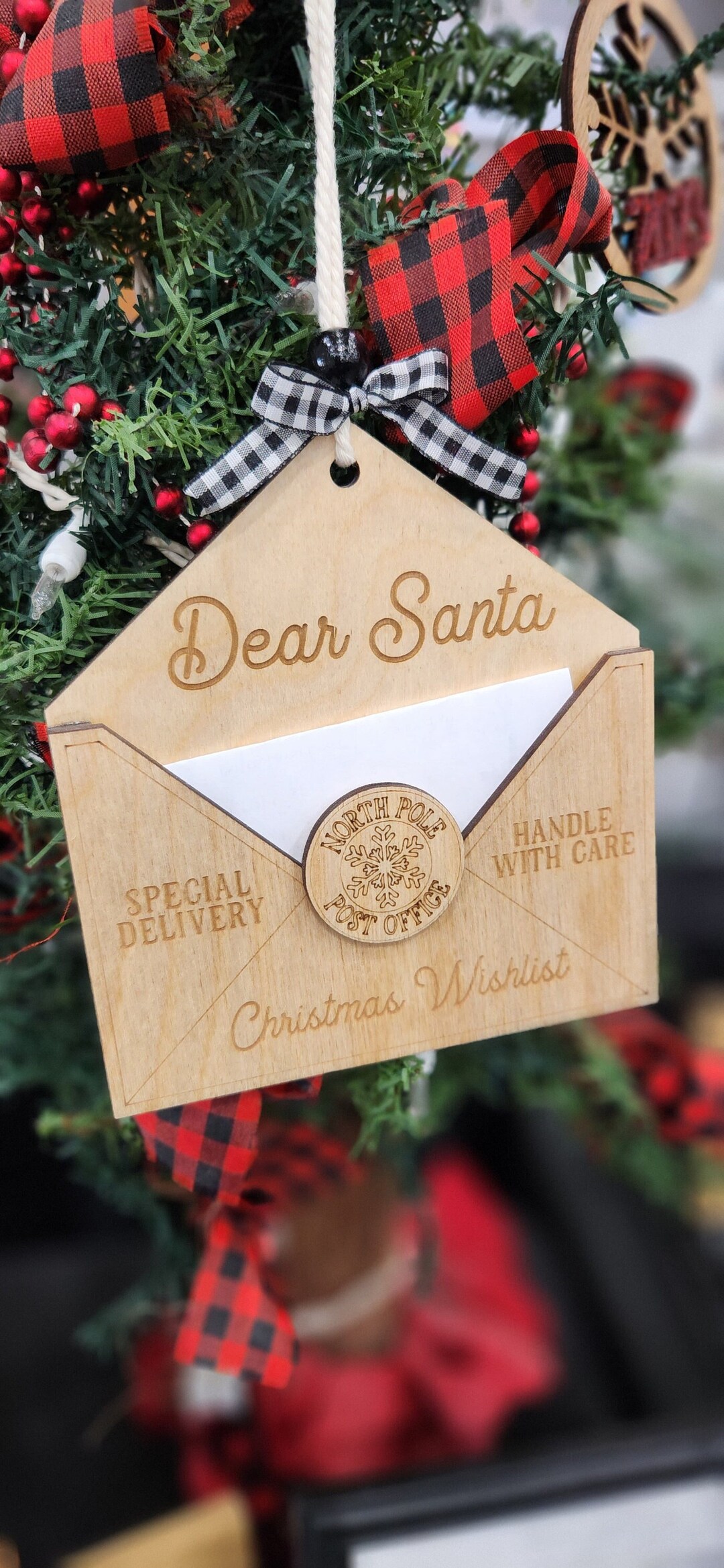 Dear Santa Letter Ornament Christmas Wishlist Letter - Etsy