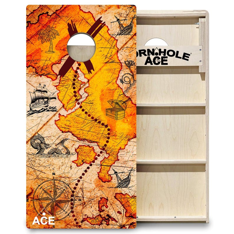ACE Beach Treasure Map - Cornhole Board Set - Professional - Etsy