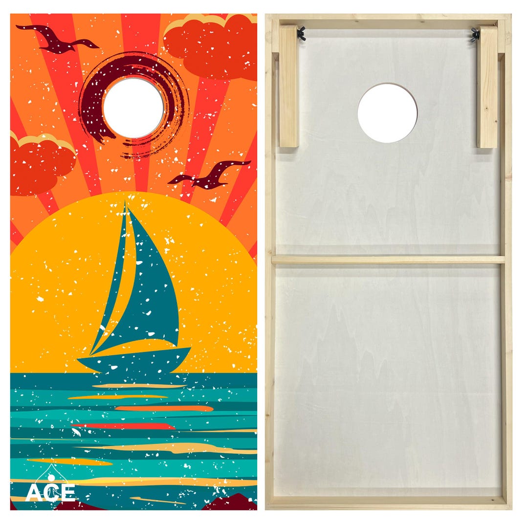 ACE Beach Sailboat - Cornhole Board Set - Standard - Etsy