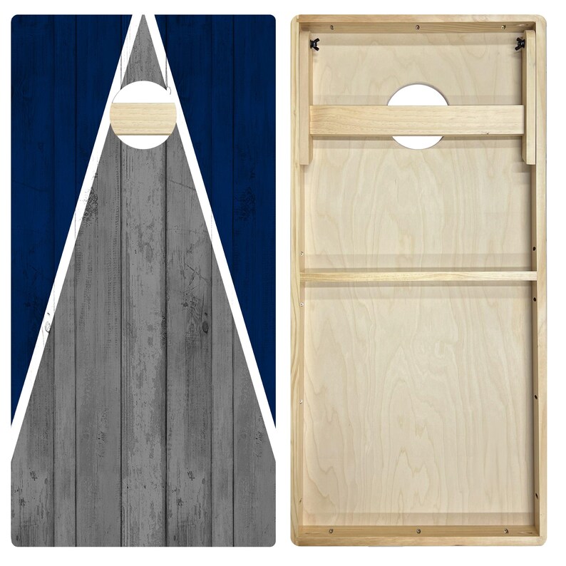 Dallas Tailgate Triangle Design (blue and Silver) - Cornhole Board Set ...