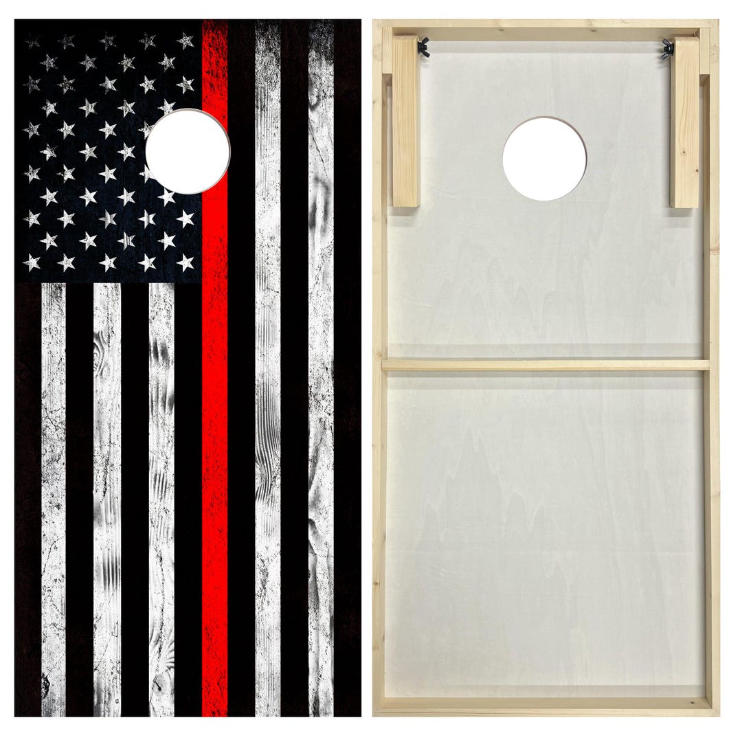 Thin Red Line Firefighter Flag - Cornhole Board Set - Standard - Etsy