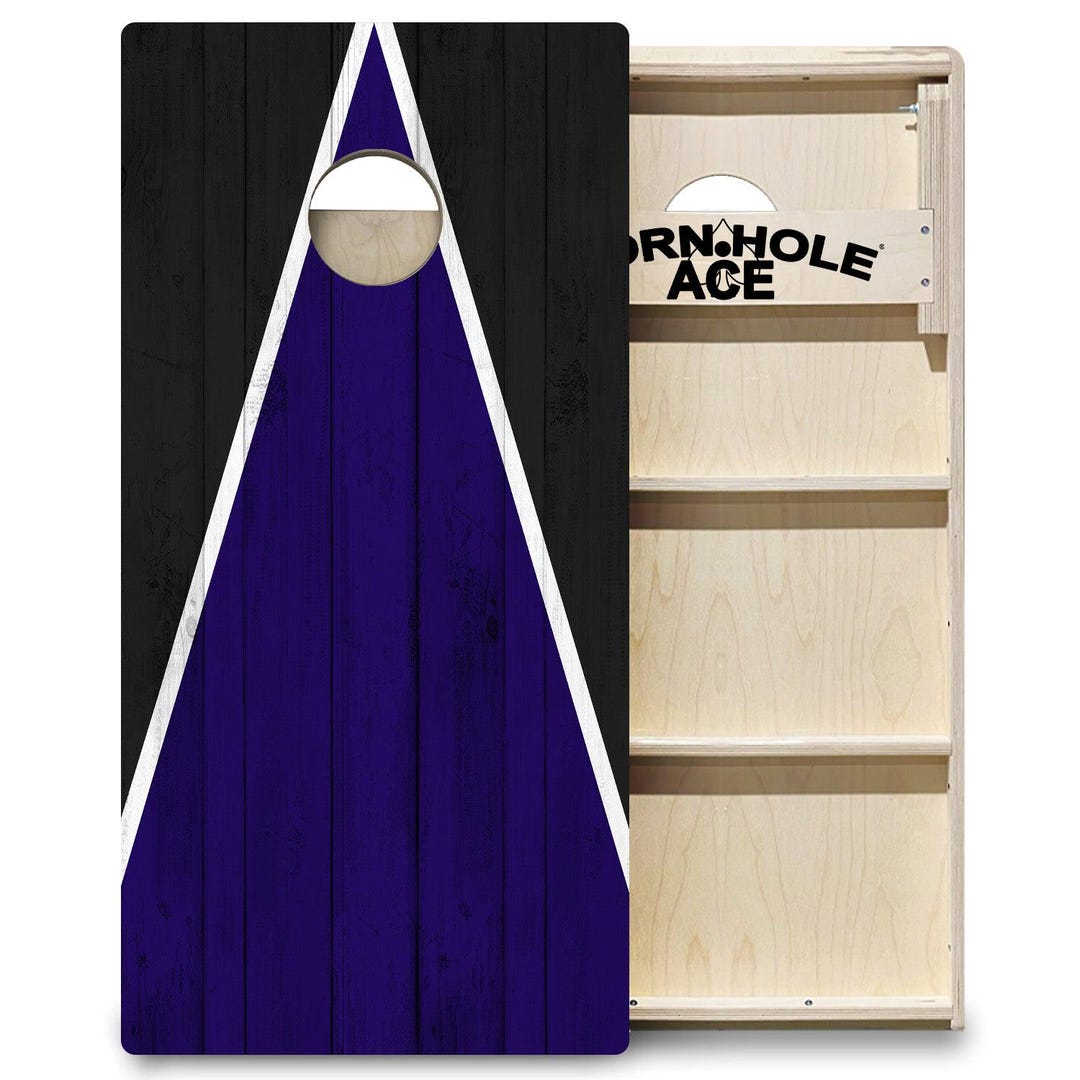 Baltimore Tailgate Triangle Design (purple and Black) - Cornhole Board ...