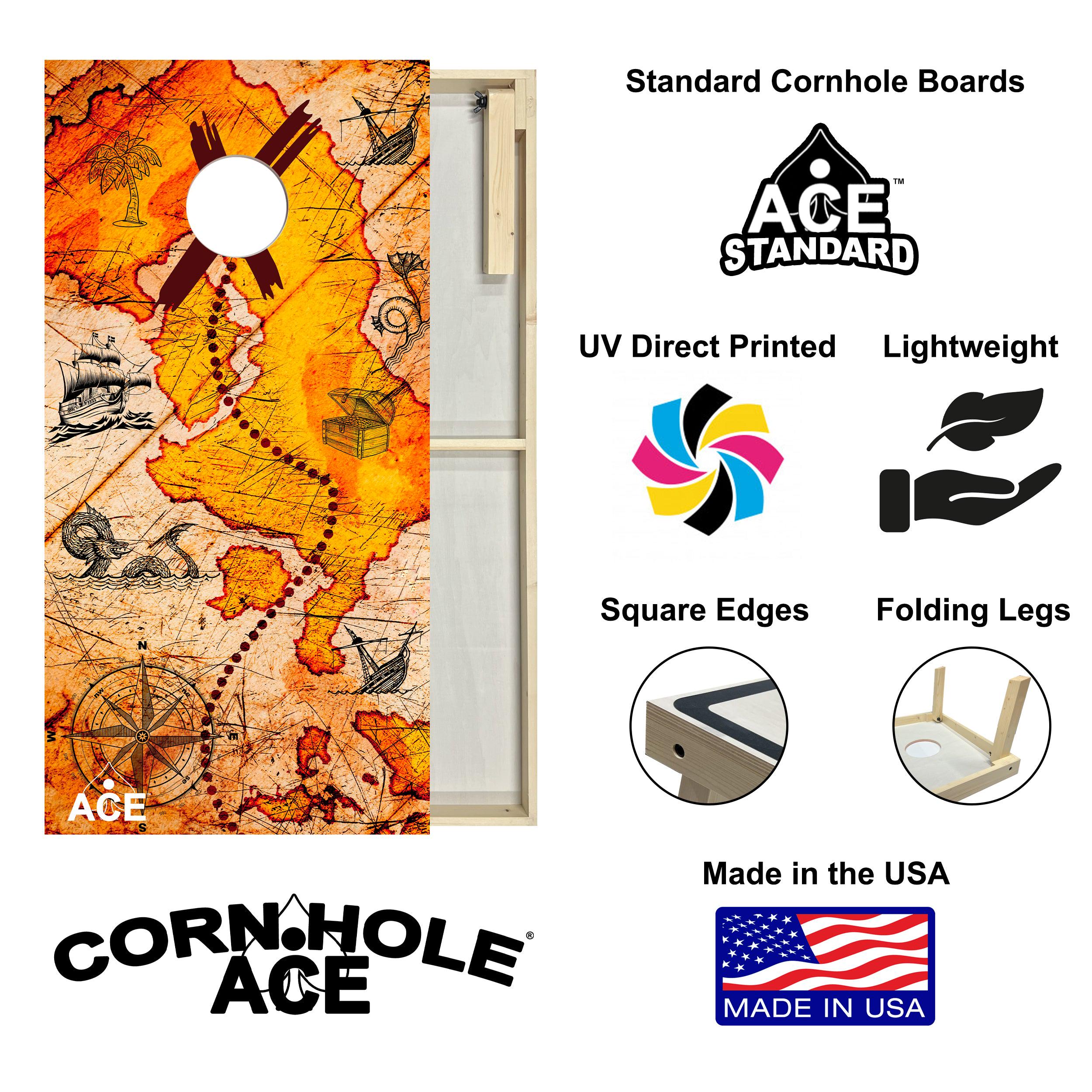 ACE Beach Treasure Map - Cornhole Board Set - Standard - Etsy