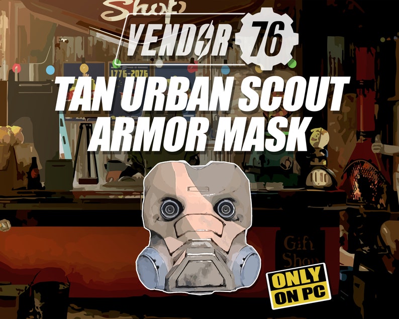 Tan Urban Scout Armor Mask, Ultra RARE Collectible Apparel Fallout 76 ...